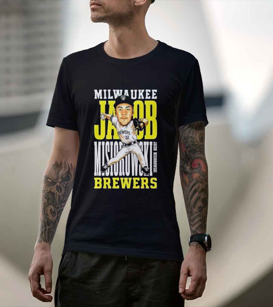 Milwaukee Brewers Jacob Misiorowski Caricature 2026 MLB T-Shirt