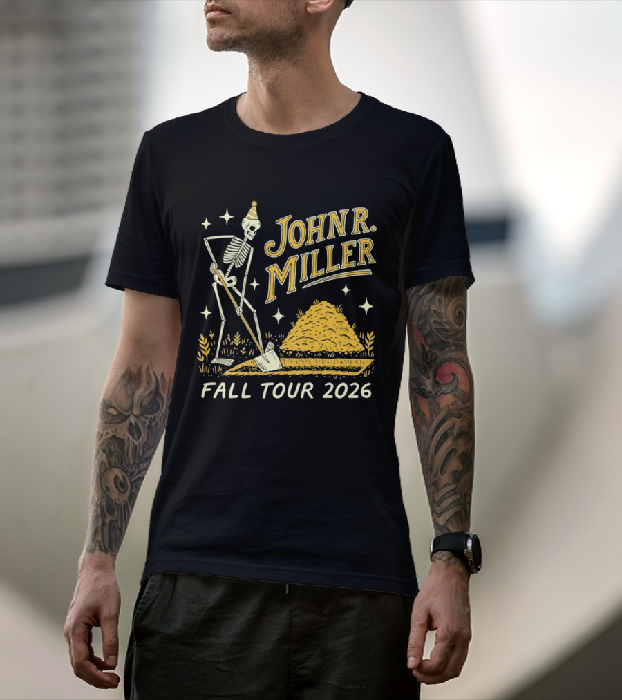 John R. Miller Skeleton With Shovel Fall Tour 2026 T-Shirt