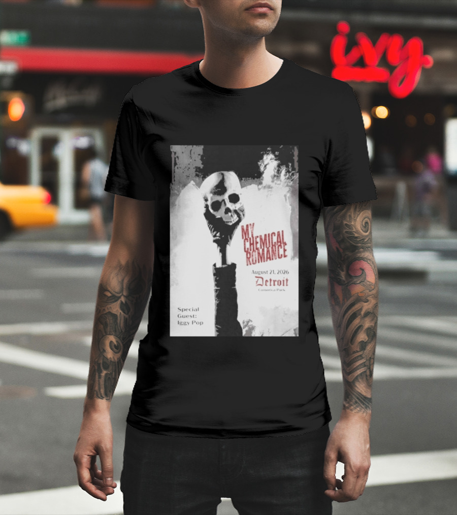 My Chemical Romance Iggy Pop August 21 2026 Comerica Park Detroit T-Shirt