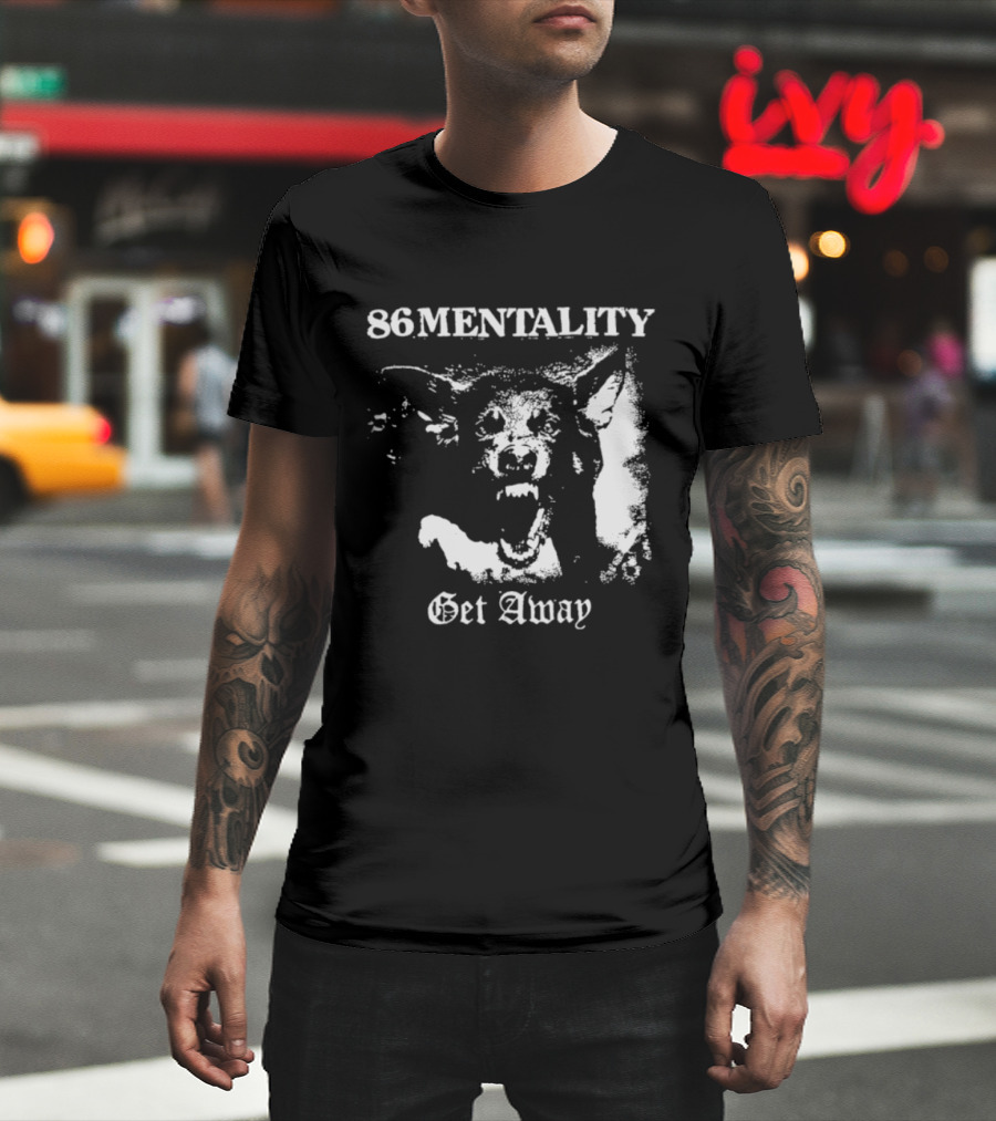 86 Mentality Get Away Hardcore Punk Iconic Dog T-Shirt