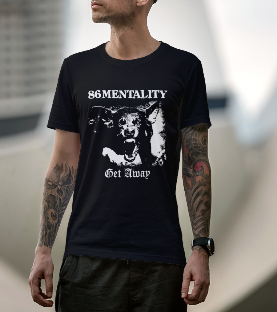 86 Mentality Get Away Hardcore Punk Iconic Dog T-Shirt