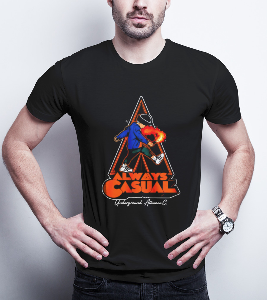 Always Casual Underground Alliance C Youth Flare Fire Backpack Street T-Shirt