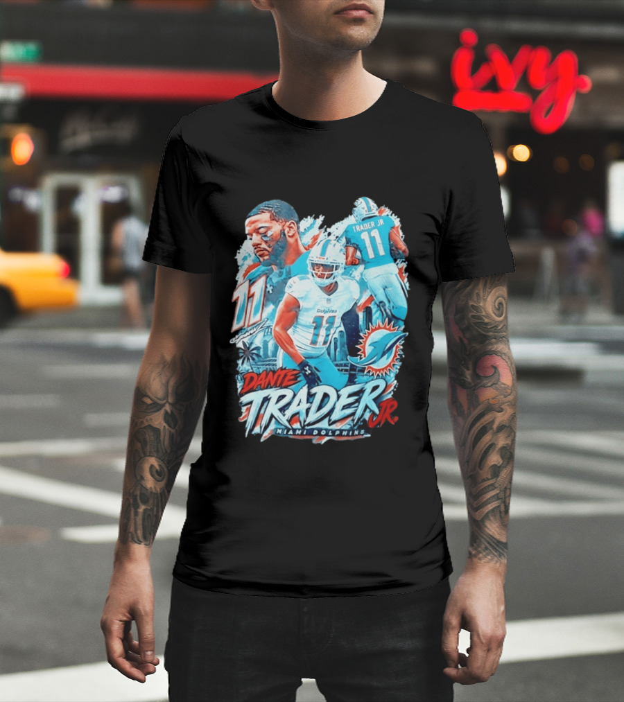 Dante Trader Jr 11 Miami Dolphins Football Player T-Shirt