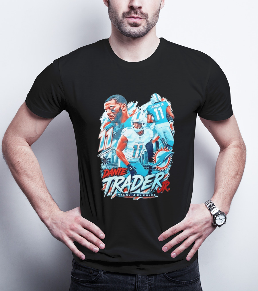 Dante Trader Jr 11 Miami Dolphins Football Player T-Shirt