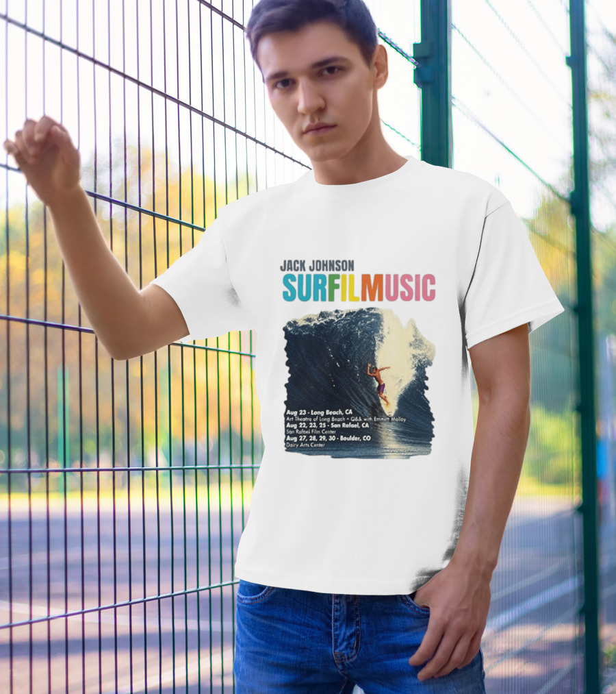 Jack Johnson Surf Film Music Long Beach Art Theatre Aug 23 2026 T-Shirt