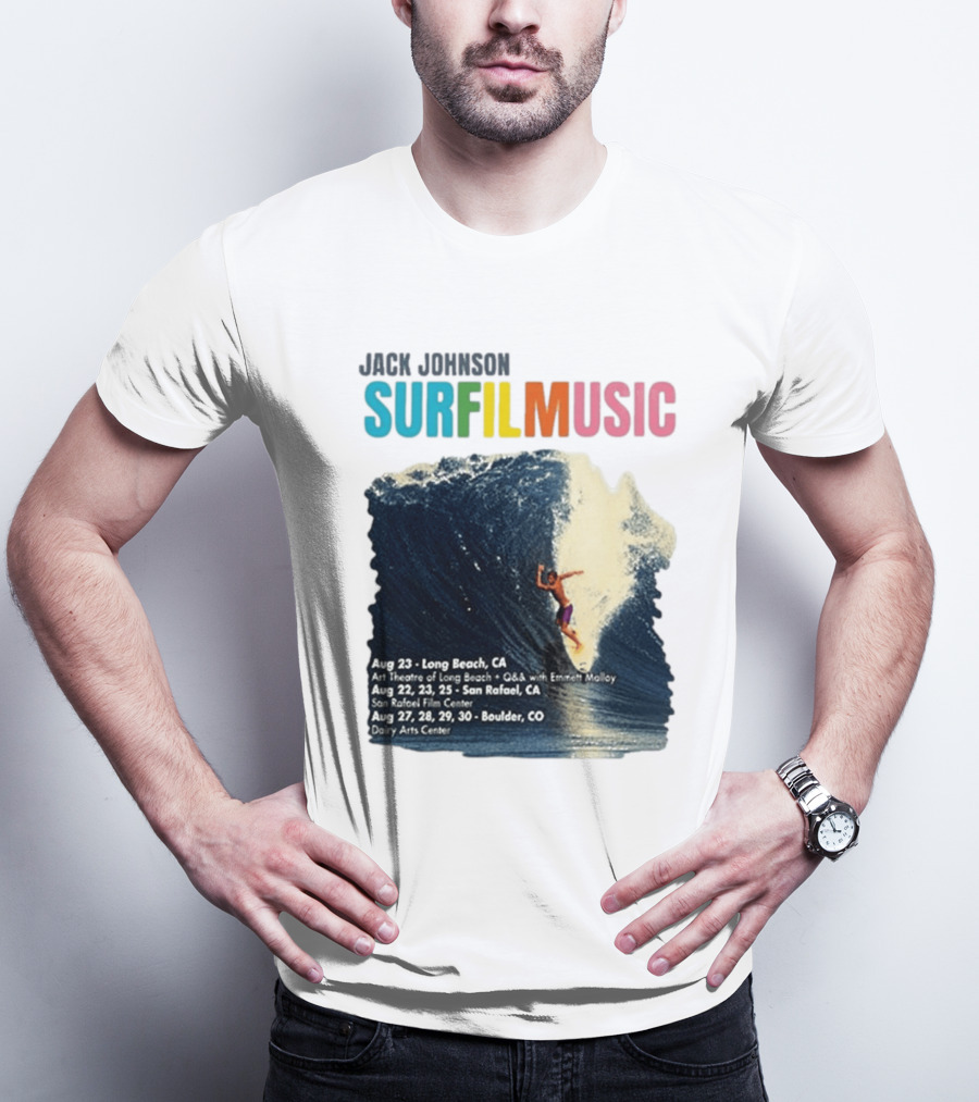 Jack Johnson Surf Film Music Long Beach Art Theatre Aug 23 2026 T-Shirt