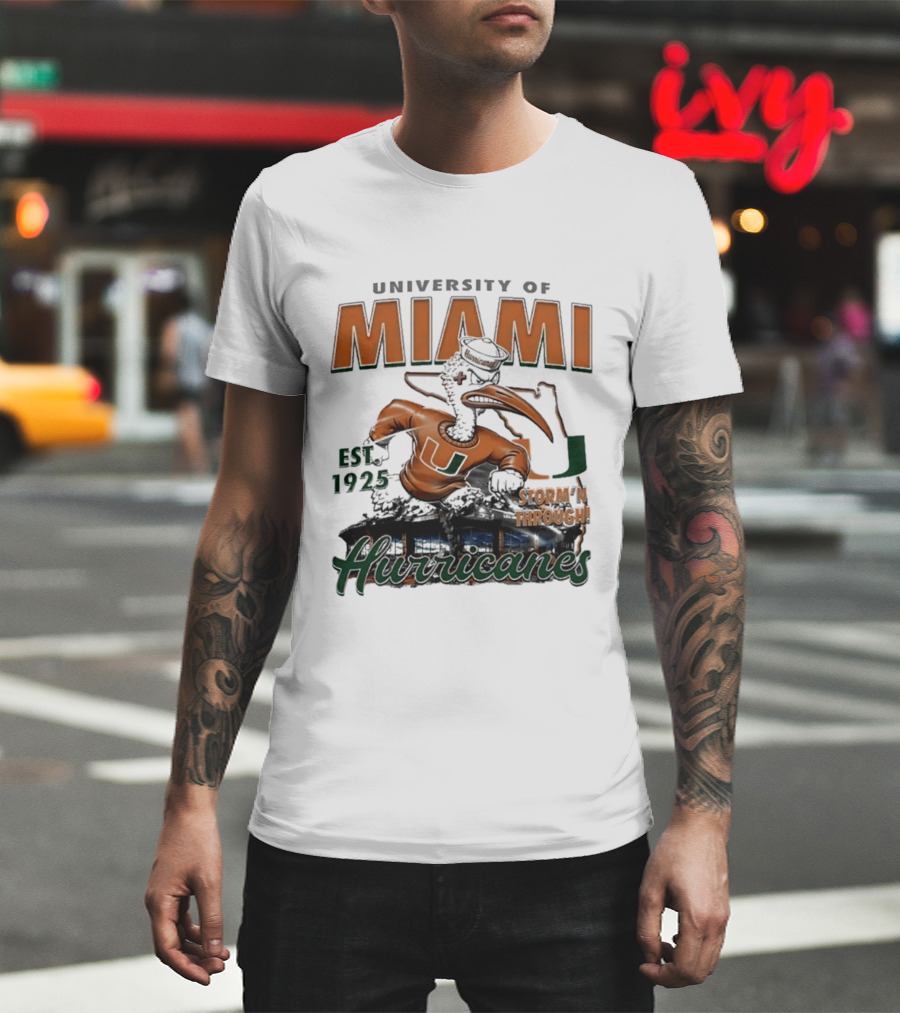 University Of Miami Hurricanes Est 1925 Storm'N Through T-Shirt