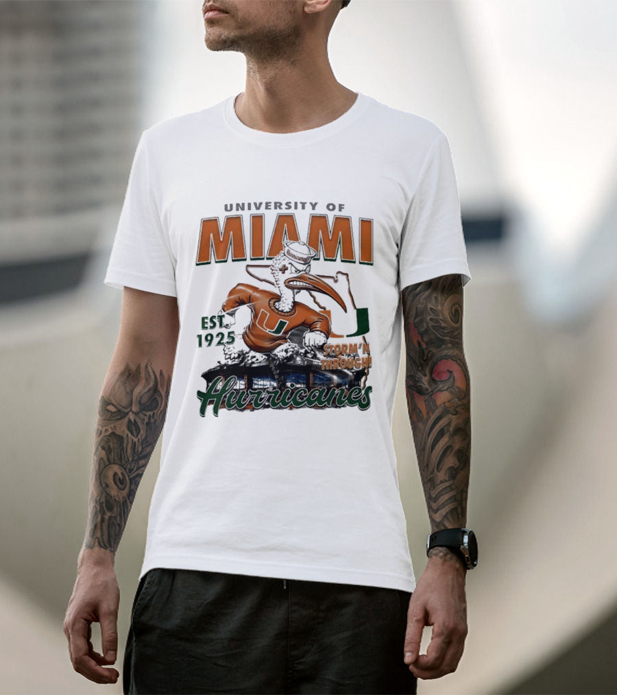 University Of Miami Hurricanes Est 1925 Storm'N Through T-Shirt