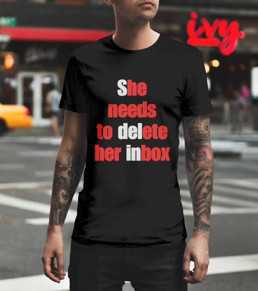 She Needs To Delete Her Inbox Email Overload Humor T-Shirt