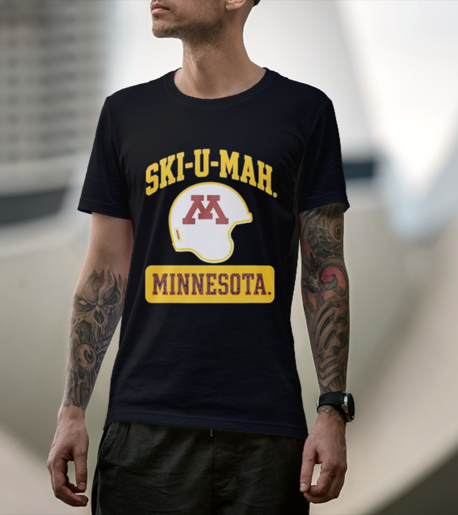 Mills Armbruster Ski U Mah Minnesota Football Helmet T-Shirt