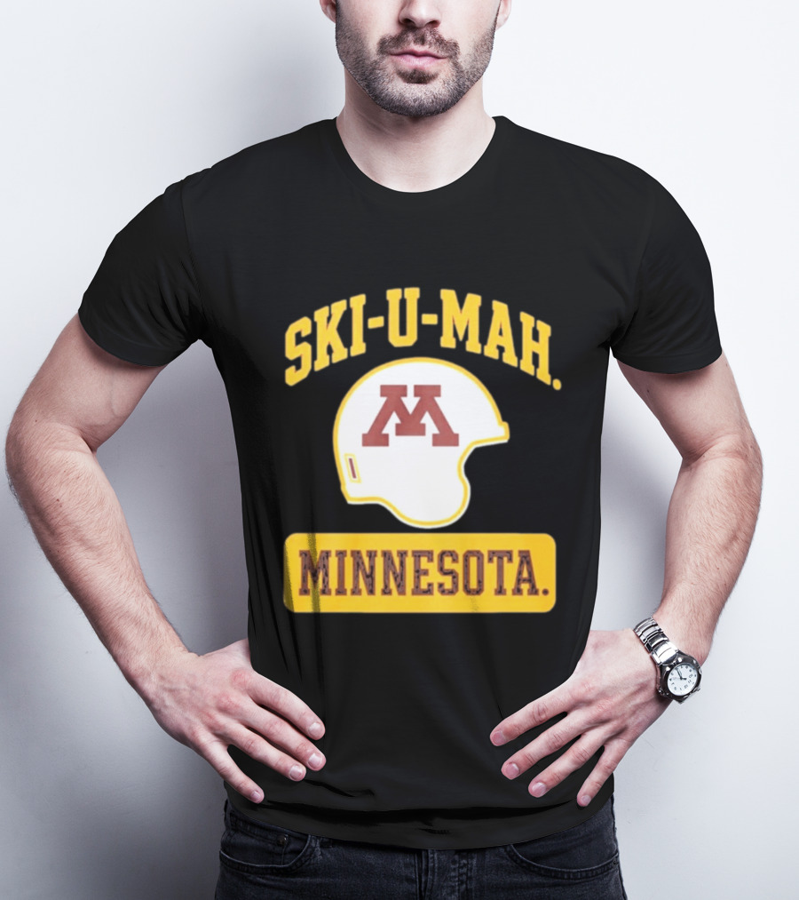 Mills Armbruster Ski U Mah Minnesota Football Helmet T-Shirt