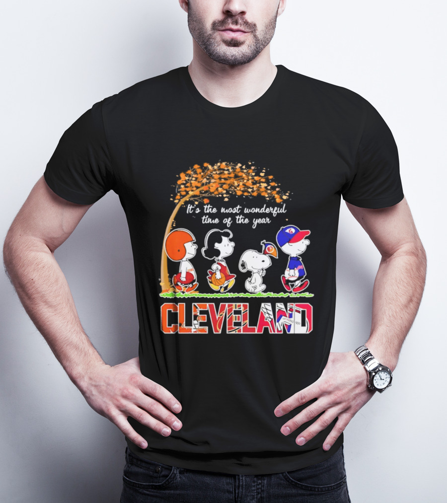 Peanuts Cleveland Sports Most Wonderful Time Of The Year T-Shirt