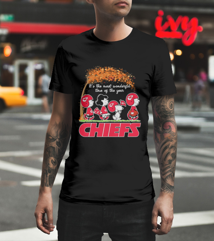 Peanuts Kansas City Chiefs Halloween 2026 Most Wonderful Time Of The Year T-Shirt