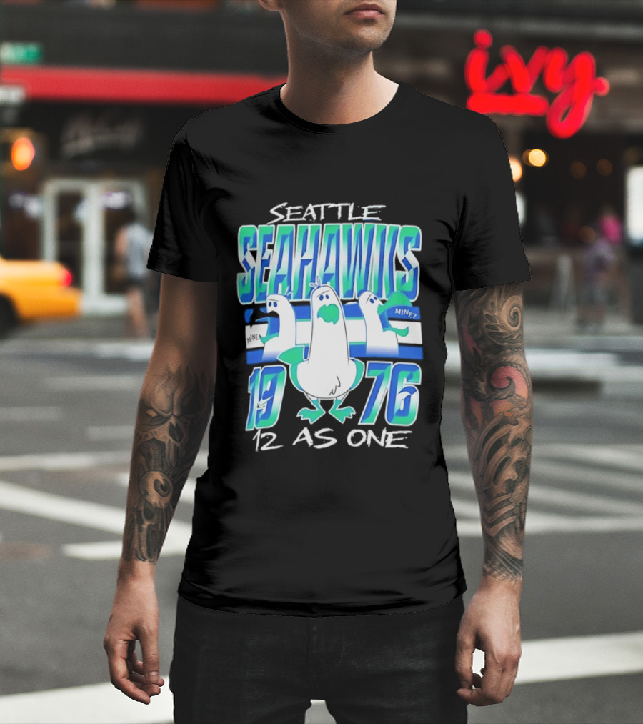 Seattle Seahawks 1976 Seagulls Mine 12 As One T-Shirt