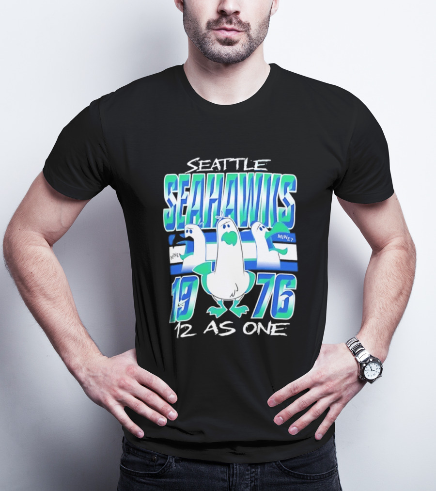 Seattle Seahawks 1976 Seagulls Mine 12 As One T-Shirt