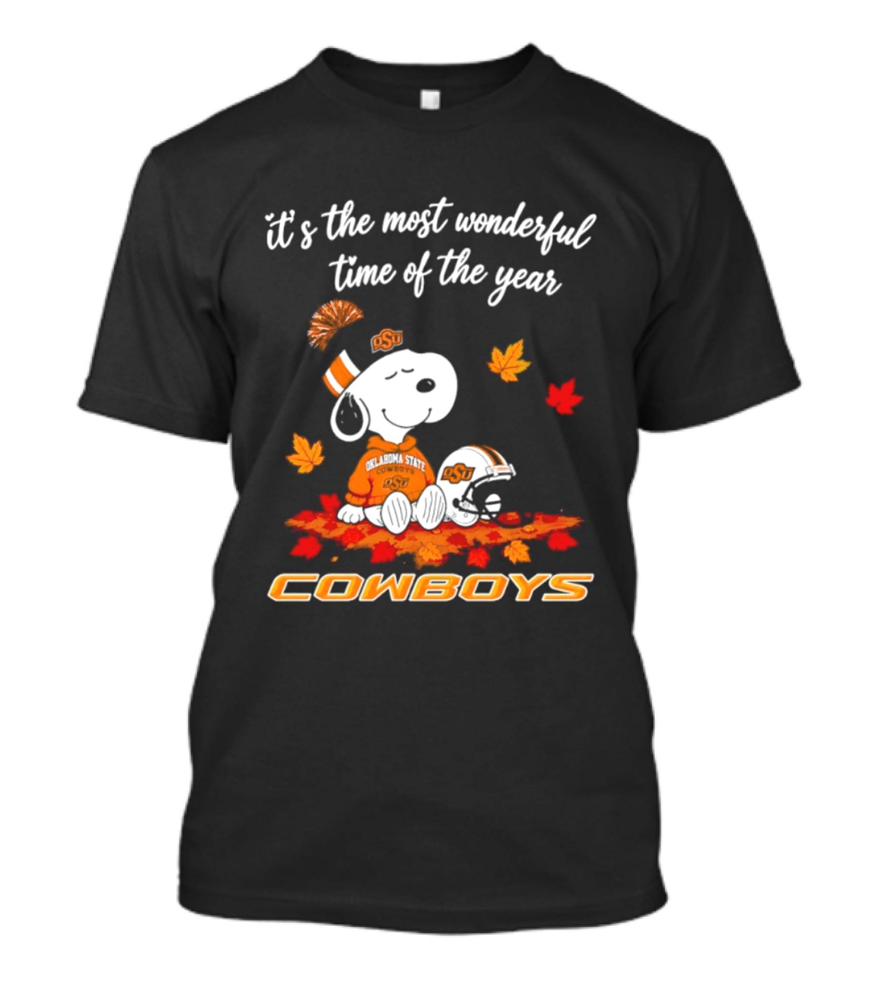 Snoopy Oklahoma State Cowboys It's The Most Wonderful Time Of The Year Halloween 2026 T-Shirt