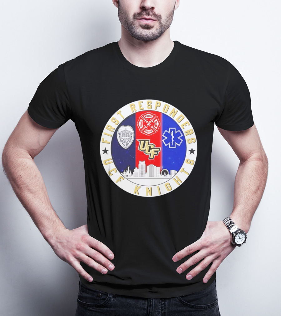 UCF Knights First Responders Orlando Skyline Police Fire EMS T-Shirt