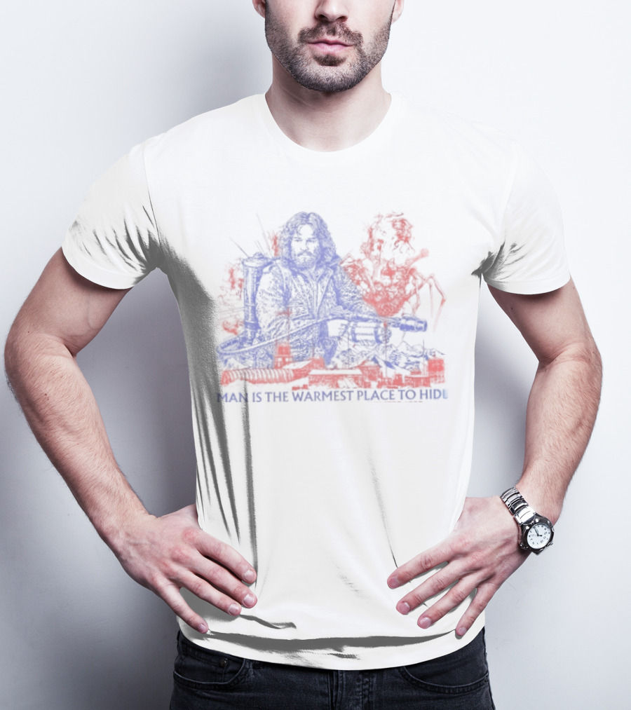 Outpost 31 The Thing Man Is The Warmest Place To Hide Kurt Russell T-Shirt