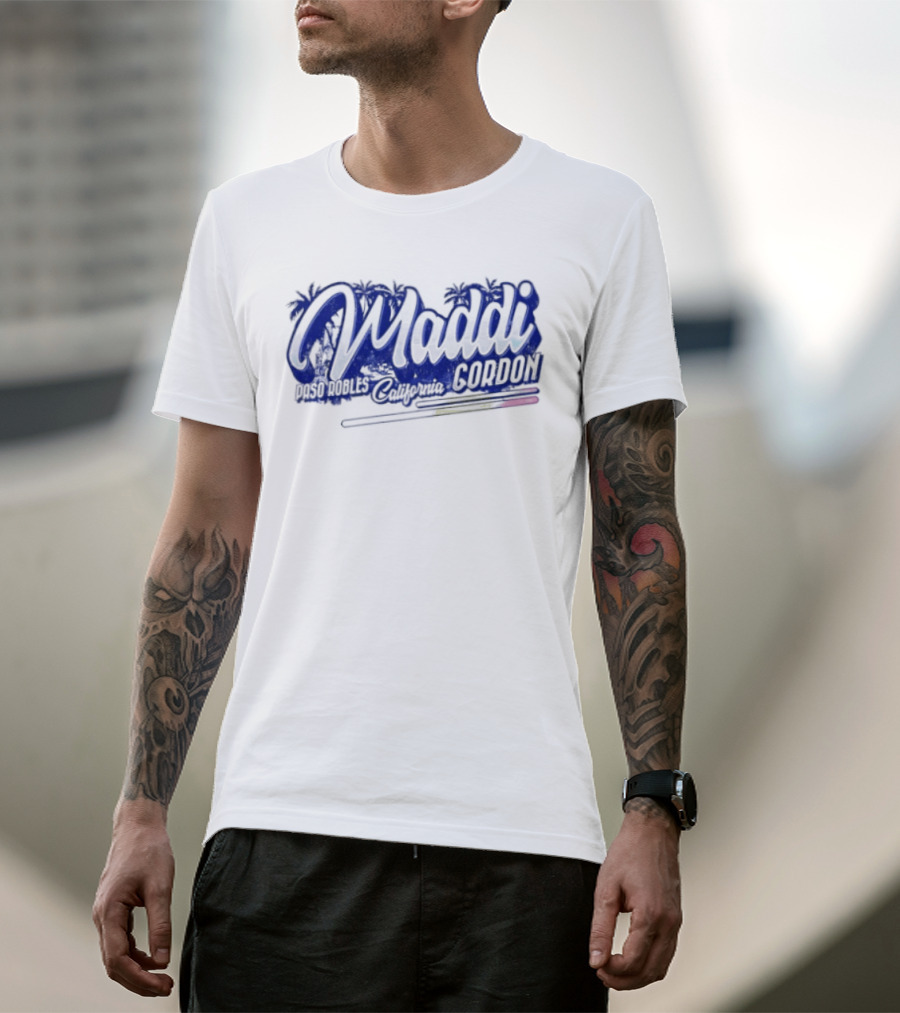 Maddi Gordon Paso Robles California Custom Name Brush Script T-Shirt
