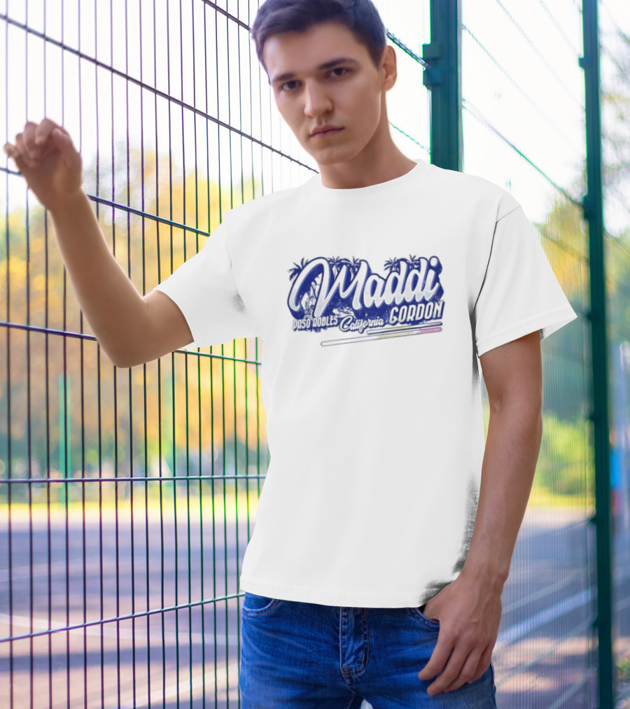 Maddi Gordon Paso Robles California Custom Name Brush Script T-Shirt