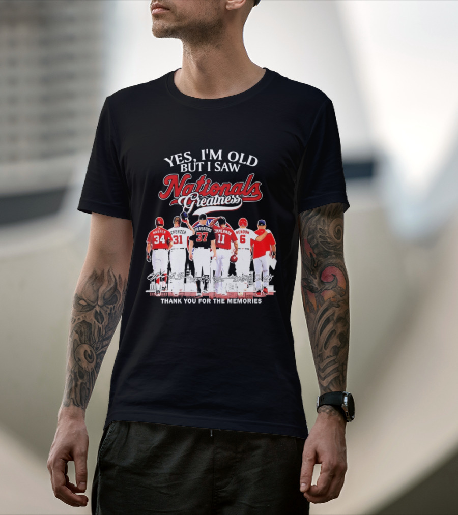 Yes I'm Old But I Saw Nationals Greatness Thank You For The Memories Harper Zimmerman Rendon T-Shirt