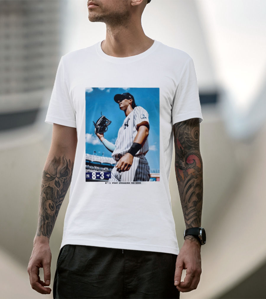New York Yankees Player 8 3 Start Spreading The News T-Shirt
