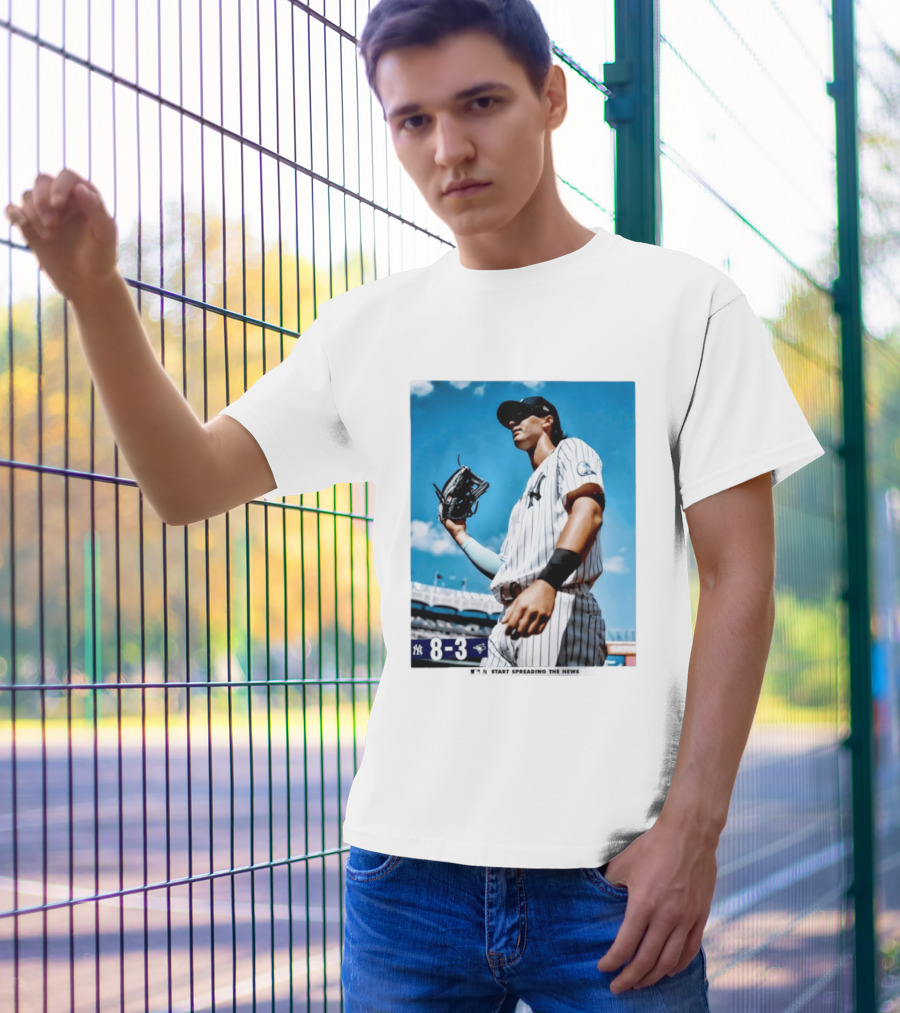 New York Yankees Player 8 3 Start Spreading The News T-Shirt