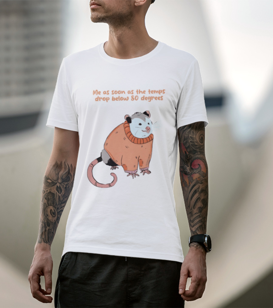 Opossum Cozy Sweater Temps Below 80 Degrees T-Shirt
