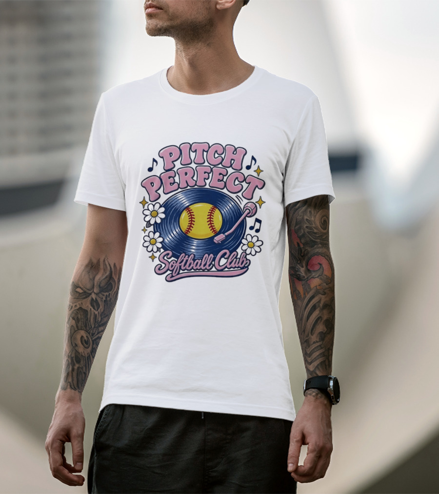 Pitch Perfect Softball Club Vinyl Record T-Shirt