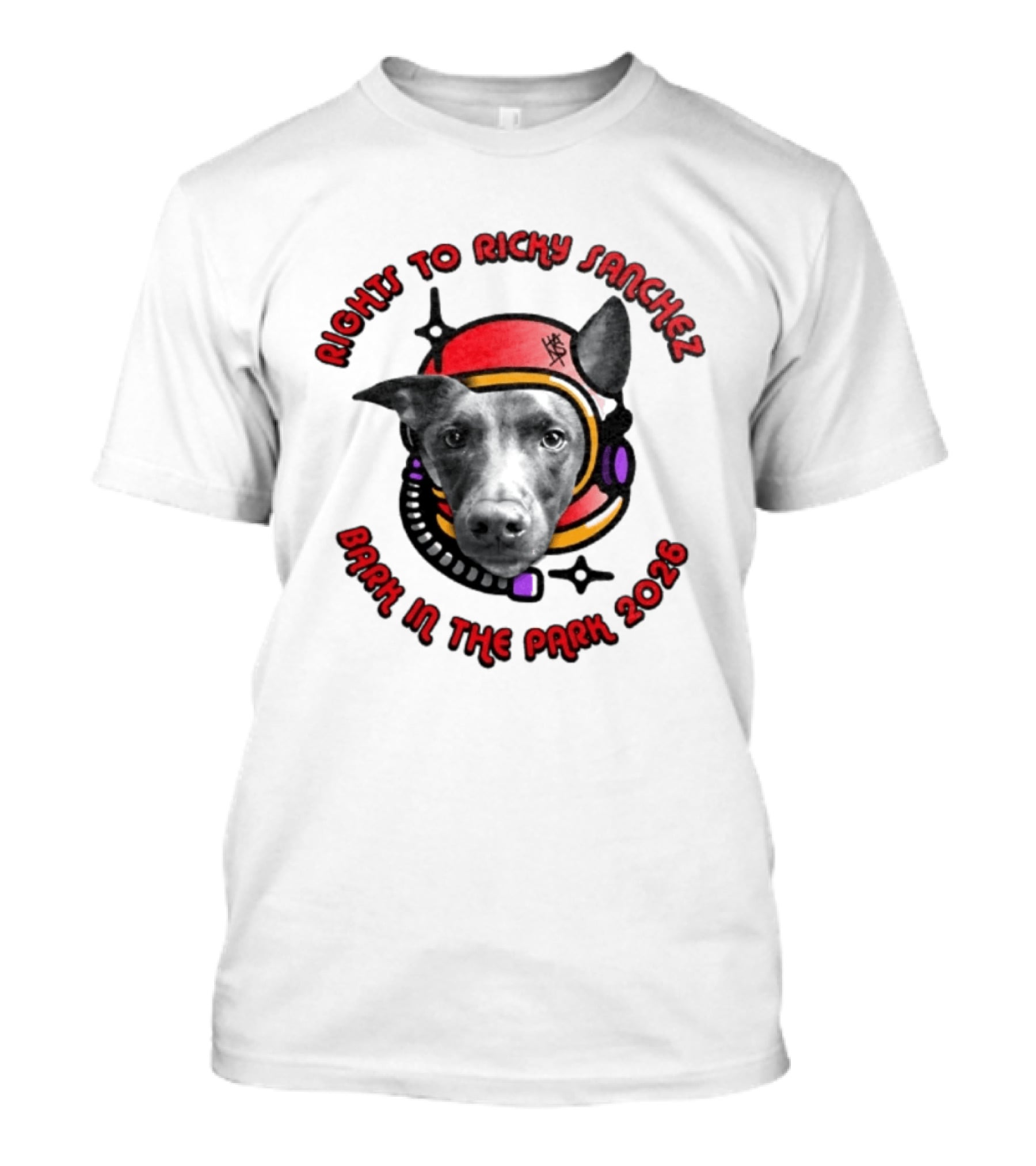 Rights To Ricky Sanchez 2026 Bark In The Park Dog Astronaut T-Shirt