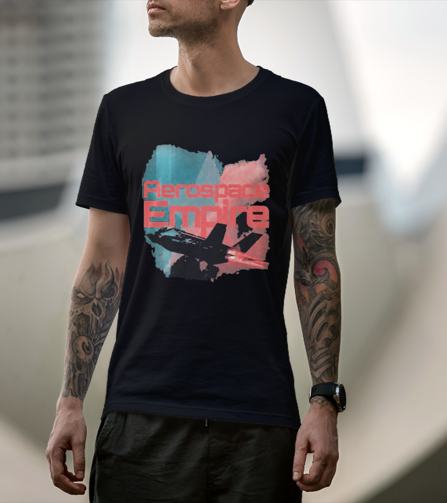 Aerospace Empire Futuristic Jet With Vapor Trails And Vibrant Color Palette T-Shirt