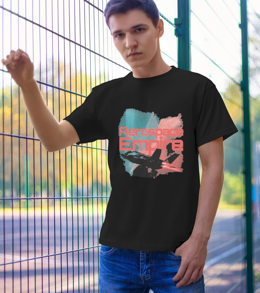 Aerospace Empire Futuristic Jet With Vapor Trails And Vibrant Color Palette T-Shirt