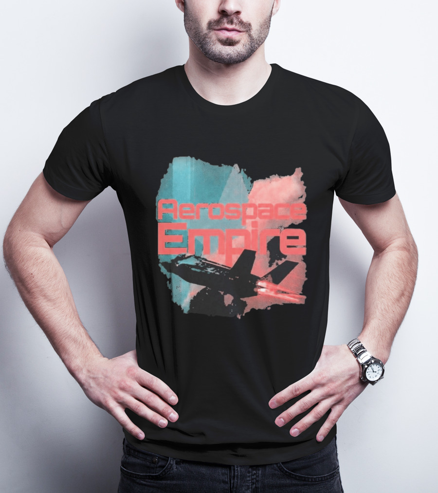 Aerospace Empire Futuristic Jet With Vapor Trails And Vibrant Color Palette T-Shirt