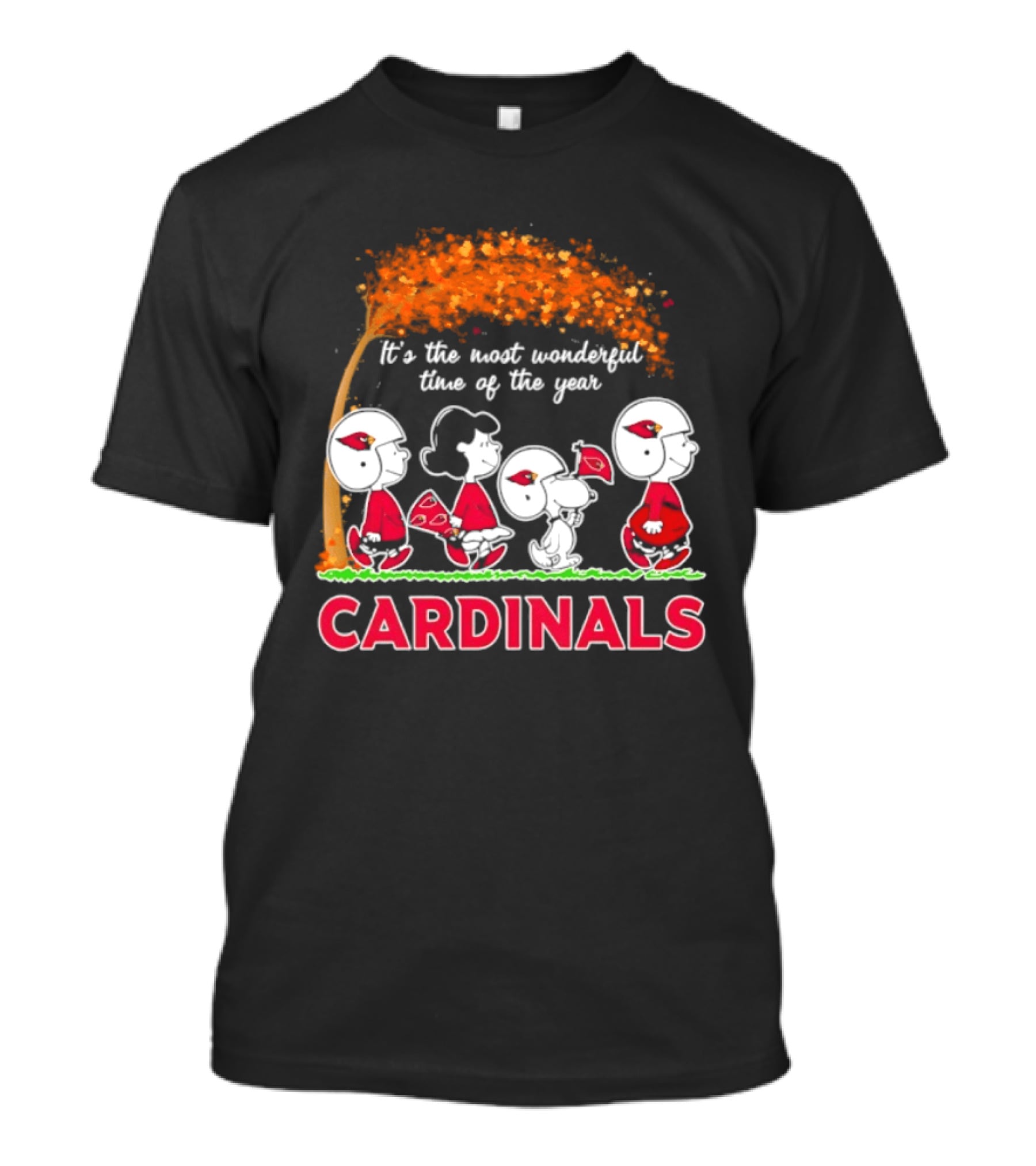 Arizona Cardinals Peanuts Halloween 2026 Fall Autumn It's The Most Wonderful Time Of The Year T-Shirt