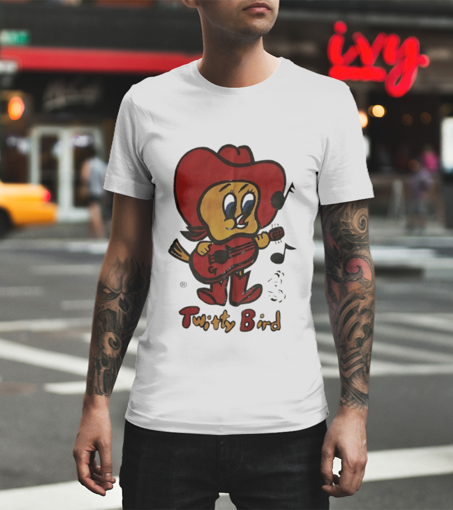 Twitty Bird Cowboy Musician Playing Guitar T-Shirt