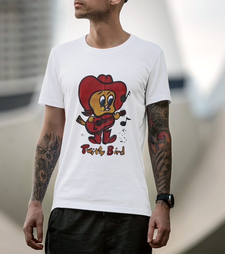 Twitty Bird Cowboy Musician Playing Guitar T-Shirt