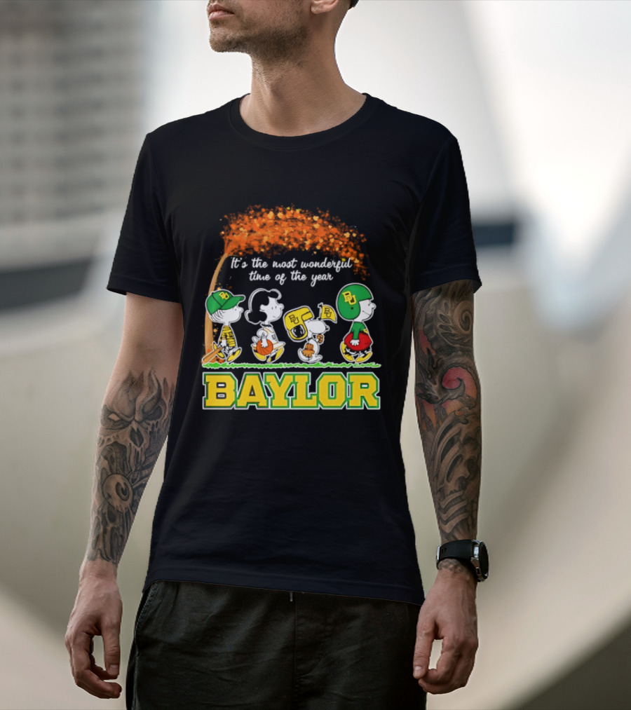 Baylor Bears Peanuts It's The Most Wonderful Time Of The Year Halloween 2026 Charlie Brown Snoopy Woodstock T-Shirt