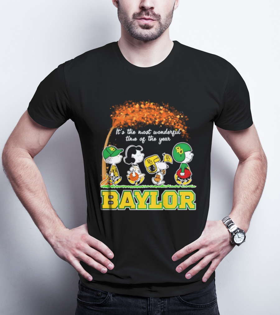 Baylor Bears Peanuts It's The Most Wonderful Time Of The Year Halloween 2026 Charlie Brown Snoopy Woodstock T-Shirt