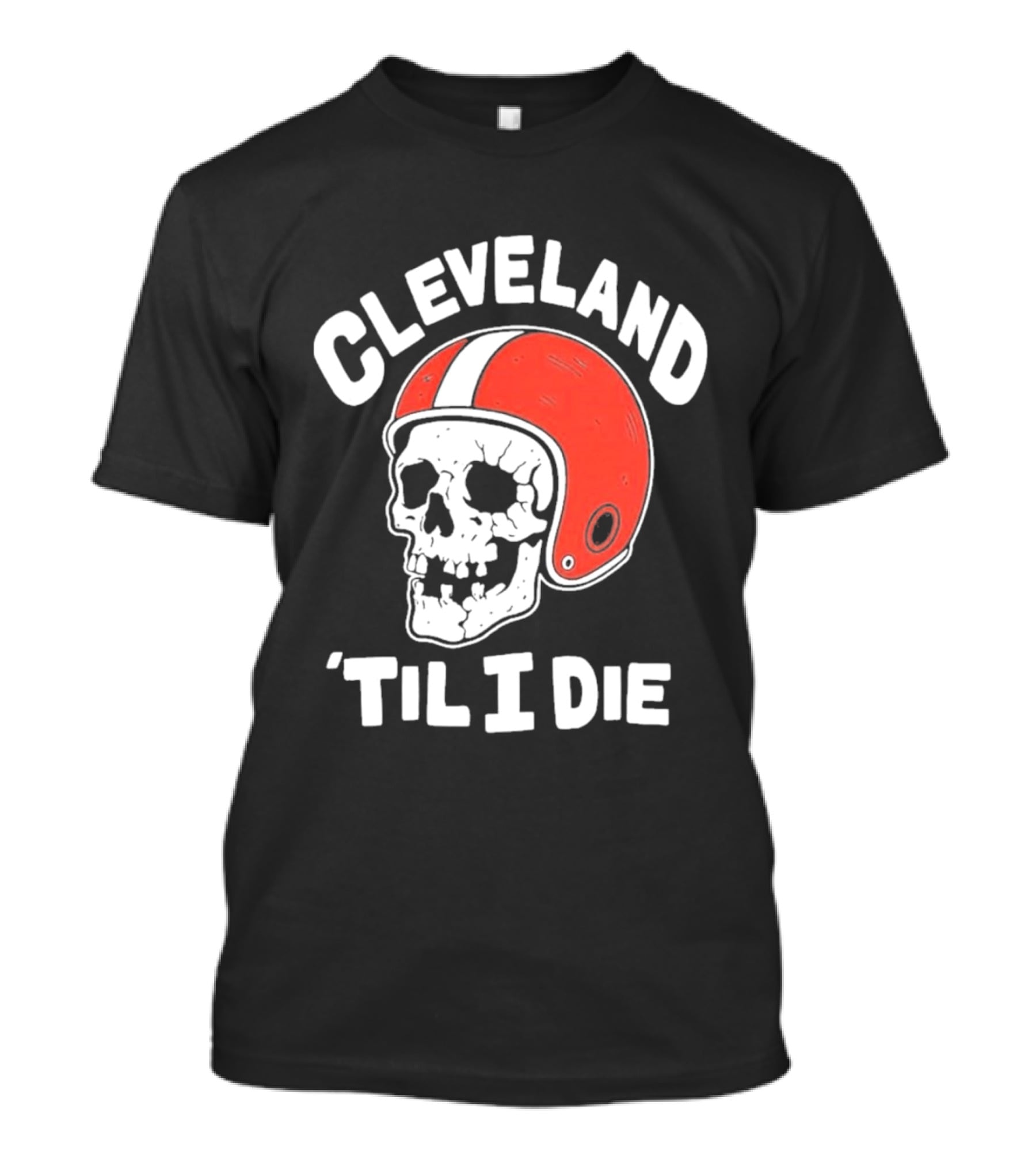 Cleveland 'Til I Die Skull Red Football Helmet T-Shirt
