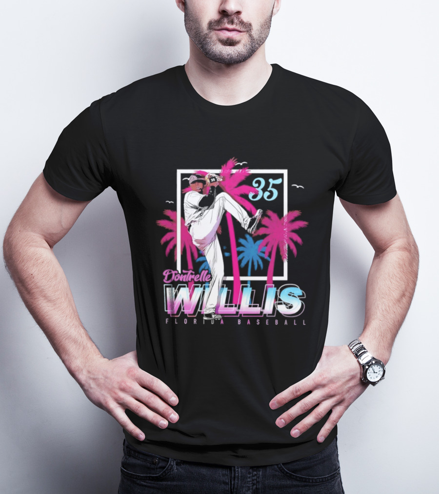 Dontrelle Willis 35 Florida Baseball Palm Trees T-Shirt