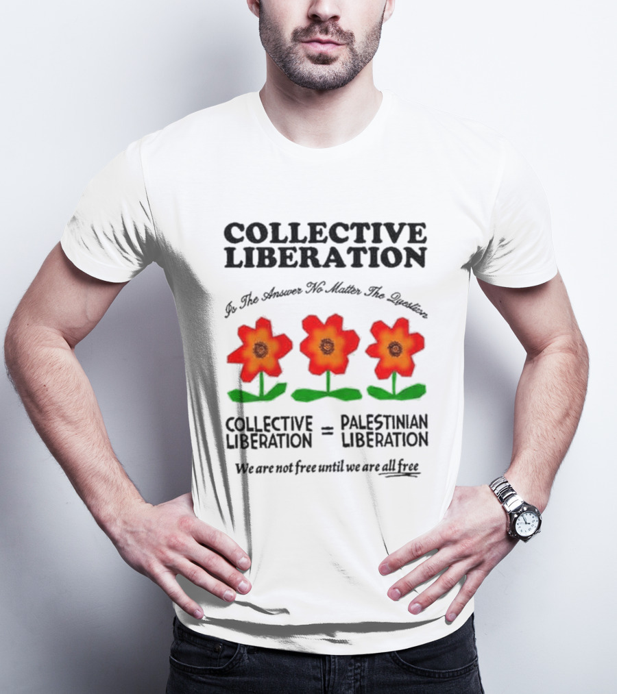 Zayn CHNGE X Anees Collective Liberation Palestinian Equality Floral Message T-Shirt