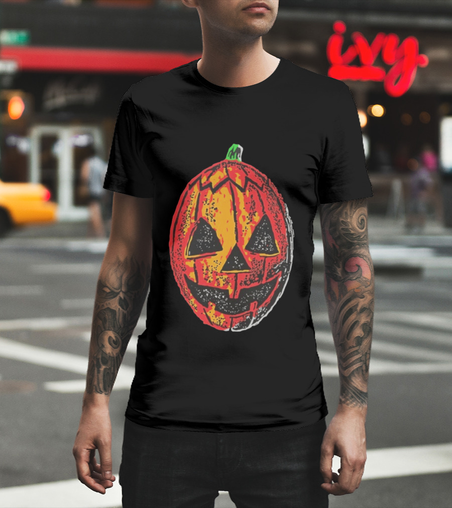 Halloween Trio Pumpkin Jack O' Lantern Black And Orange T-Shirt