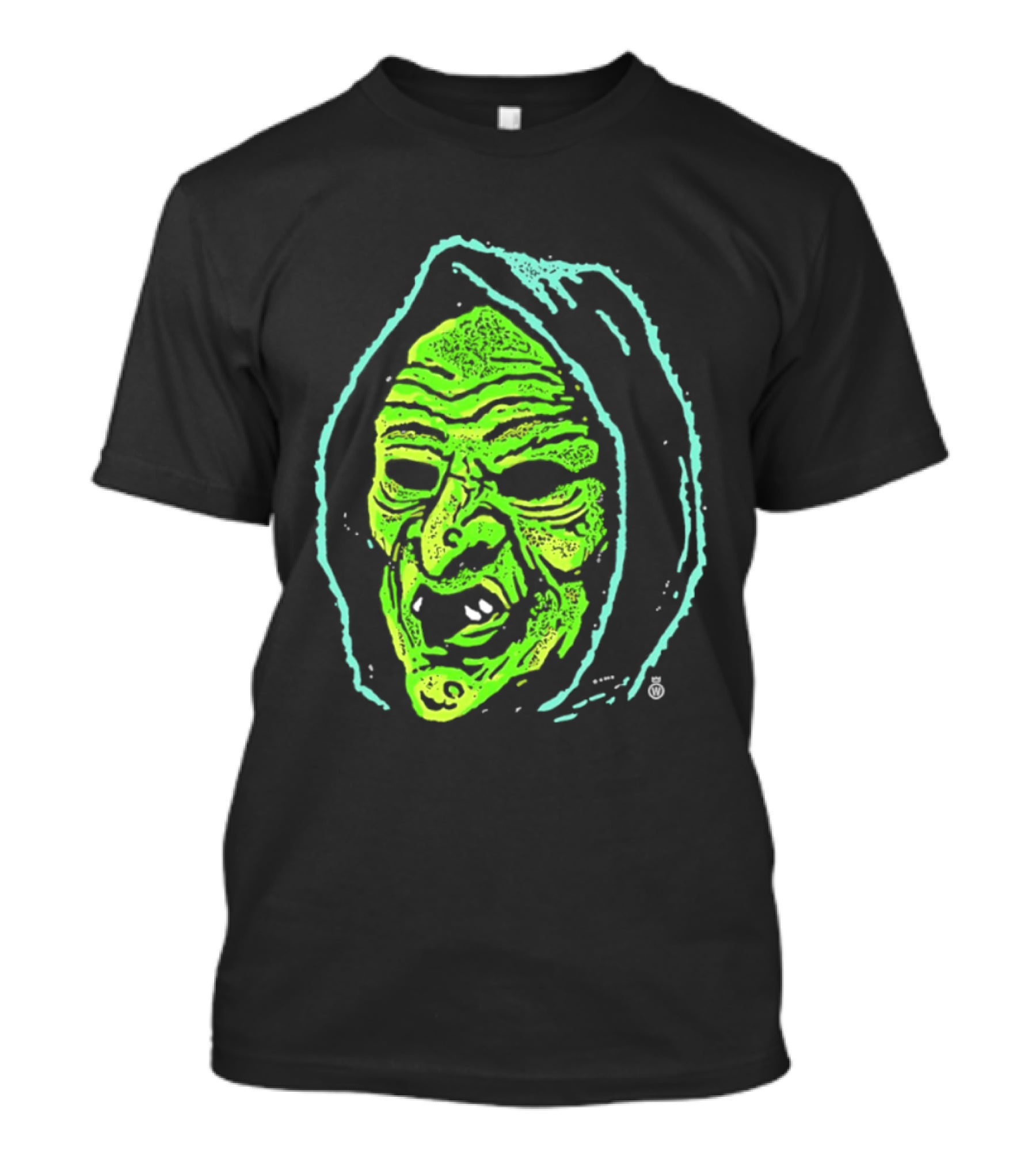Halloween Witch Green Face Spooky Horror Costume T-Shirt