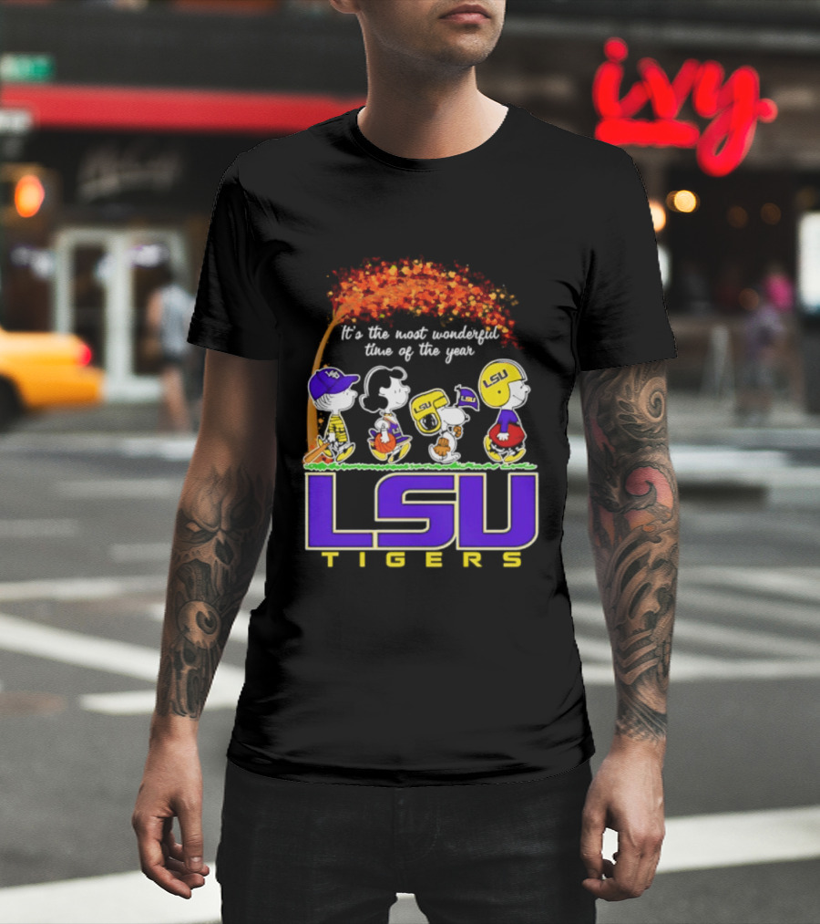 LSU Tigers Peanuts It's The Most Wonderful Time Of The Year Halloween 2026 T-Shirt