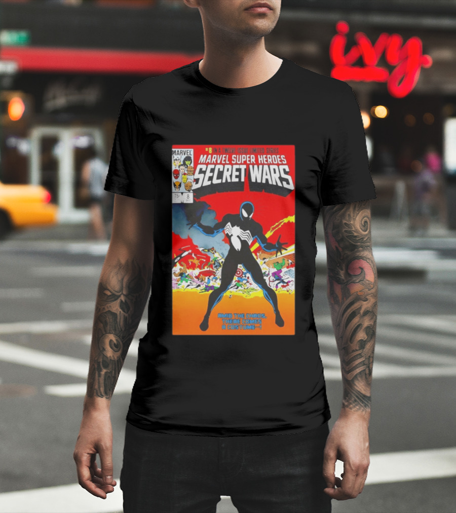 Marvel Super Heroes Secret Wars Number 8 Black Costume Amid The Chaos There Comes A Costume T-Shirt