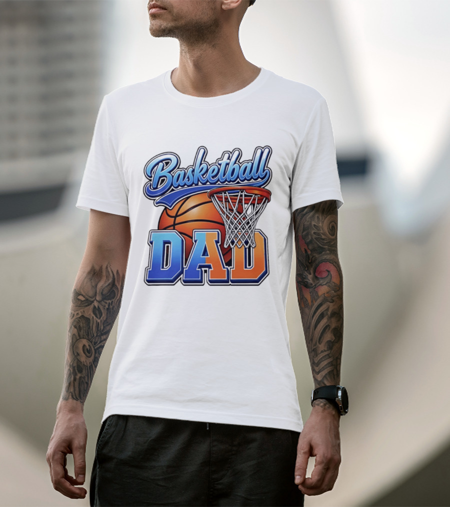 Basketball Dad Father Hoops Sports Fan Basketball Gift Dad T-Shirt