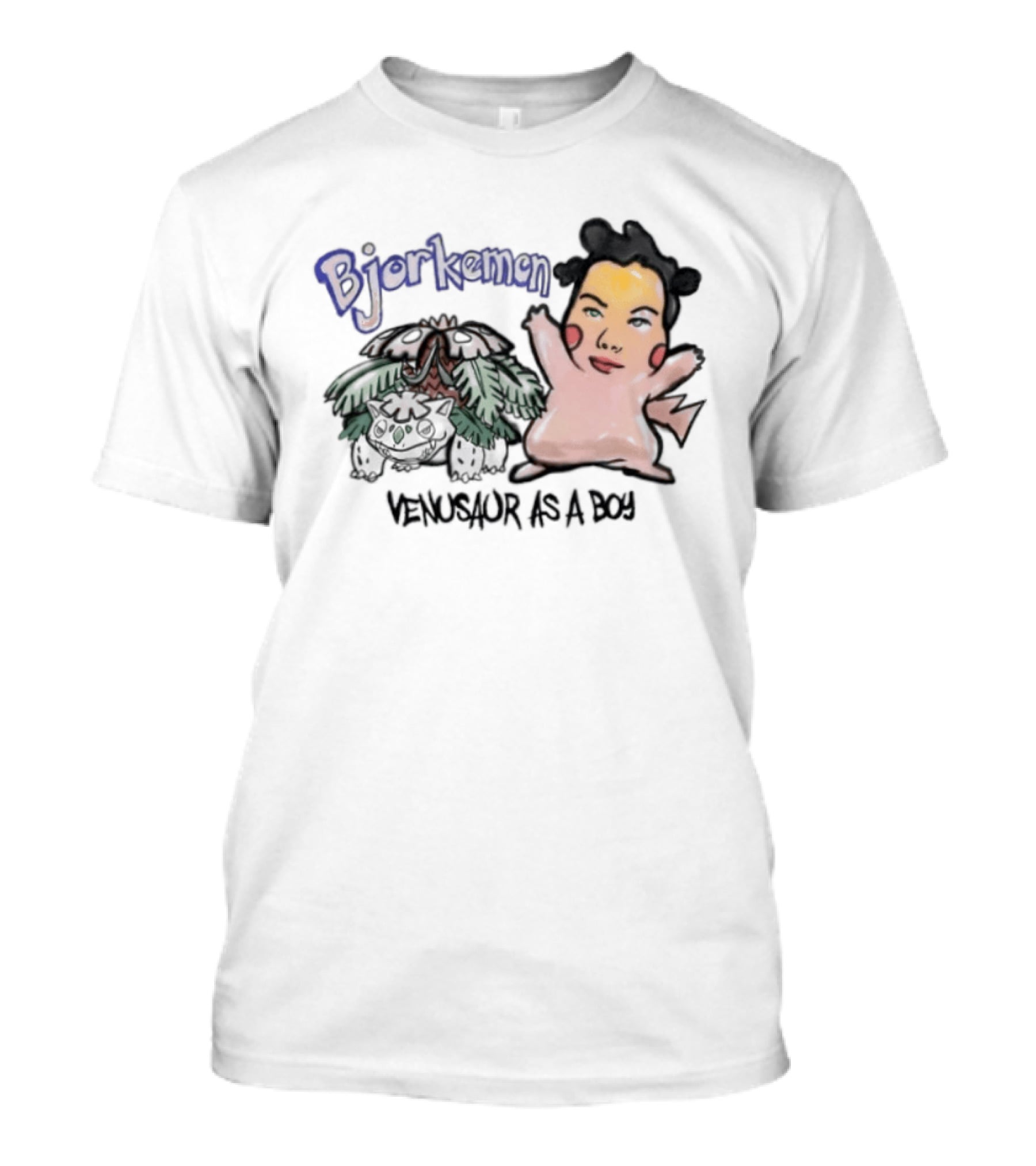 Bjorkemon Venusaur As A Boy Bootleg Bjork Pokemon T-Shirt