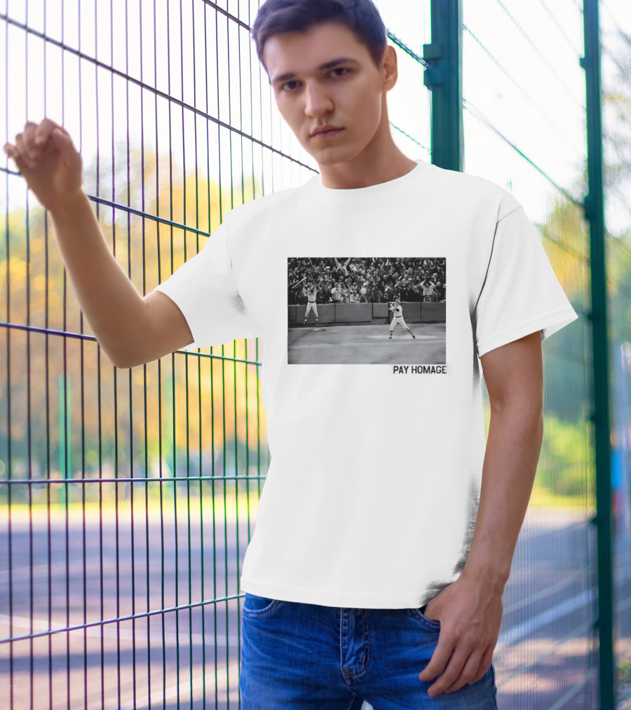 Carlton Fisk Boston Red Sox Baseball Pay Homage Moment Iconic Celebration T-Shirt