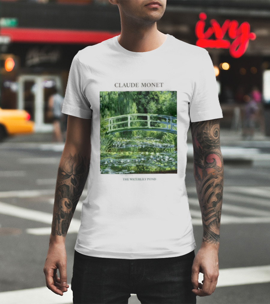Claude Monet The Waterlily Pond Painting Scenic Landscape T-Shirt