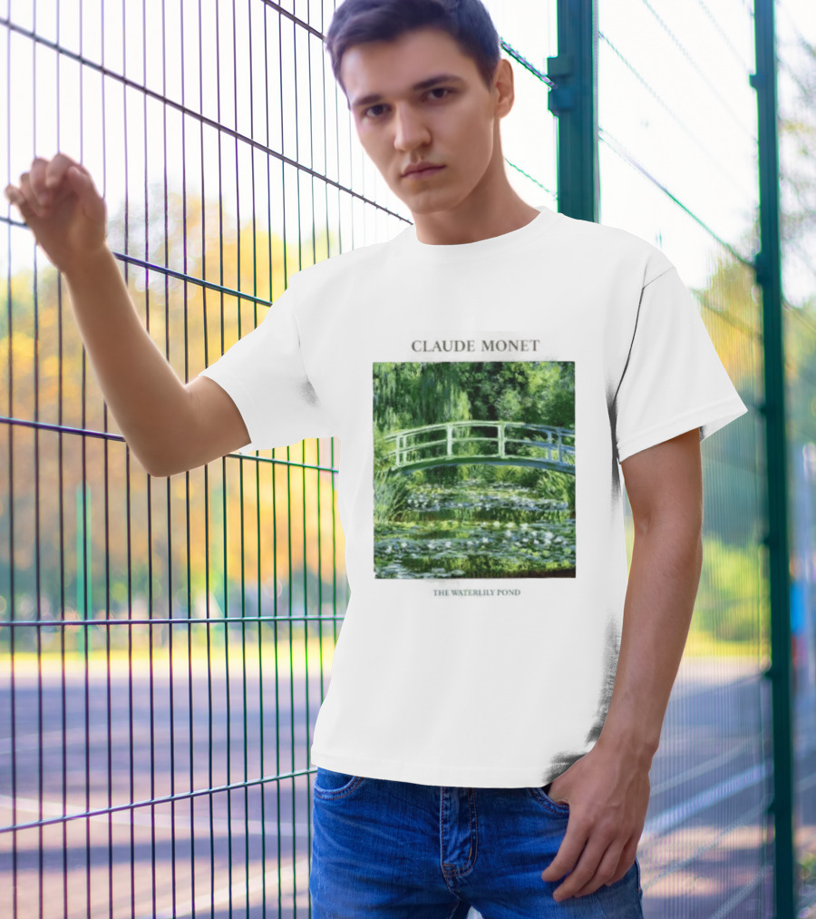 Claude Monet The Waterlily Pond Painting Scenic Landscape T-Shirt